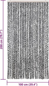 vidaXL Závěs proti hmyzu 100 x 200 cm žinylka [377336] Barva: Světle šedá a bílá