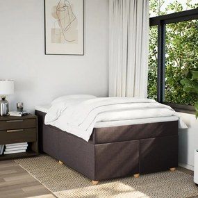 Box spring postel s matrací tmavě hnědá 120x200 cm textil 3285369