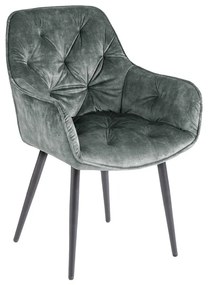 Designová židle Garold šedo-zelený samet