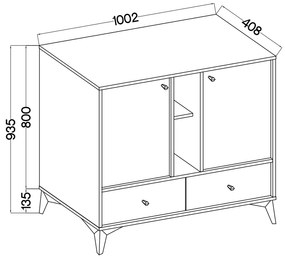 TOKYO 1 e | komoda 825 | 100,2 cm | eukalyptová/černá