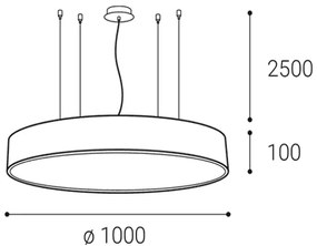 Led2 Závěsné LED svítidlo MONO P-Z ø 100 cm Barva: Bílá, Stmívání: DALI/PUSH