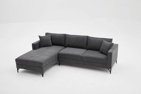Hanah Home Rohová pohovka BERLIN antracitová levá 258 cm 825BLC2807