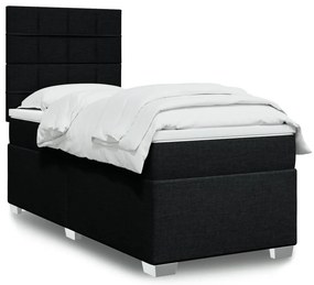 Box spring postel s matrací černá 90x190 cm textil 3292645