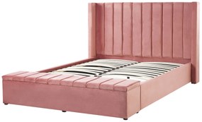 Manželská postel 180 cm NAIROBI (textil) (růžová) (s roštem). 1022813