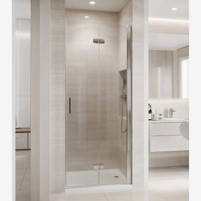 Novoterm Zalamovací otočné sprchové dveře NV-Style DR CHR 90, chrom/transparent - bez vaničky