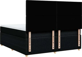 Box spring postel s matrací černá 200x200 cm textil 3292179