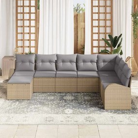 Set pohovek 8 ks Beige a světle šedá polyratan 3354829