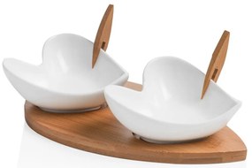 Bílé porcelánové/bambusové servírovací misky v sadě 2 ks Appetizers – Brandani