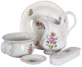 Zámecký mycí set s malovaným porcelánem samostatný komplet 7 dílů