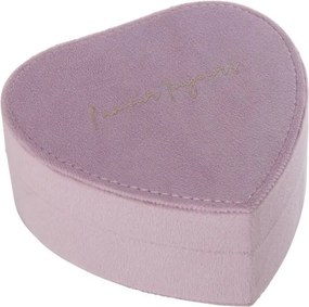 Šperkovnice Lila ve tvaru srdce ze sametu – 11*11*4,5 cm