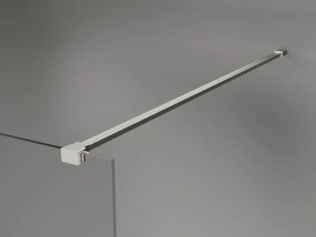 Mexen Lunar sprchová stěna levá 100 x 200 cm, 8mm čiré sklo, broušená ocel, 830-100-000-97-00-L
