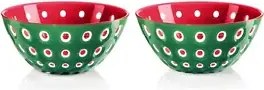 Guzzini LE MURRINE zelená, bílá, červená / Miska / sada 2 ks / 12,5 cm