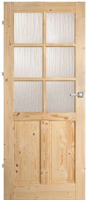 Verona Interiérové dveře 6Lux Eco, 70 L, 750 × 1985 mm, masivní dřevo, levé, smrk, prosklené