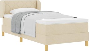 Postel s boxspringem s čelo Krémová 100 x 200 cm textil 3340267