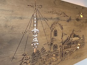 Li-Go "Kleť" světelný obraz 230V 90x62cm provedení povrchu: dub světlý