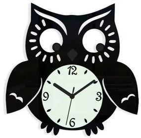 Nástěnné hodiny Owl černé