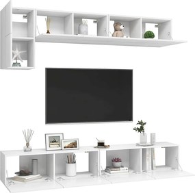 5dílný set TV skříněk bílý kompozitní dřevo 3078694