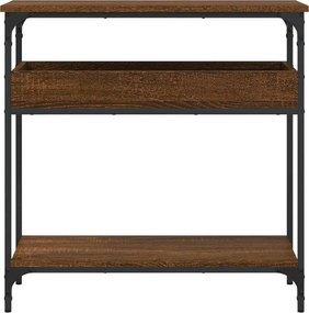 vidaXL Konzolový stolek s policí hnědý dub 75 x 29 x 75 cm kompozit [837716]