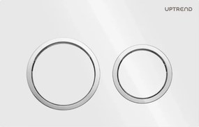 UPTrend Ovládací tlačítko pro WC podomítkové moduly YOSEMITE SHINY WHITE UP006, bílá lesk