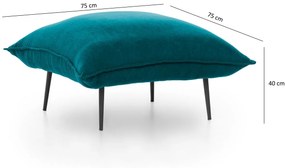 Atelier del Sofa Taburet Aspen Tuffet - Petrol Green GR124, Zelená