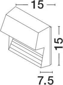 NV 752250 Venkovní nástěnné svítidlo KRYPTON tmavě šedý hliník LED 6W 3000K 220-240V 32st. IP54 - NOVA LUCE