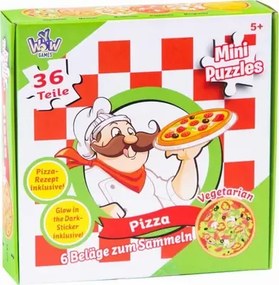 Kulaté puzzle Pizza mix / Puzzle / 36 dílků / průměr 15 cm