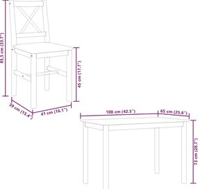 vidaXL 5dílný jídelní set a bílý [240883] Barva: Bílá