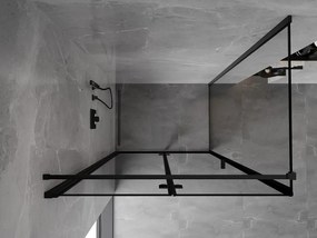 Mexen Mist-F T, 1-křídlý ​​skládací sprchový kout levý 80 x 70 cm, čiré sklo-černý rám, 8A6T-080-070-70-70-L