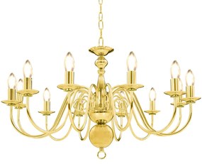 Lustr zlatý 12 x žárovky E14 281623