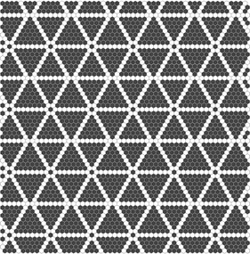 Hisbalit Skleněná mozaika bílá; černá; černo-bílá Černobílá Mozaika SONATA 2,3x2,6 (33,3x33,3) cm - HEXSNT