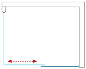 Sprchové dveře posuvné v kombinaci s pevnou stěnou AMB Viz technická specifikace Transparent Brillant AMD2/1400+AMB/800 1400 800 AMD2/1400_AMB/800