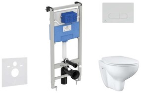 Ideal Standard ProSys - Set předstěnové instalace, klozetu a sedátka  Bau Ceramic, tlačítka Oleas M1, Rimless, SoftClose, chrom mat ProSys120M SP65