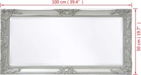 vidaXL Nástěnné zrcadlo barokní styl 100 x 50 cm [243681] Barva: Bílá