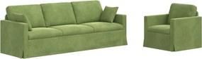 Set pohovek 2 ks Světlá zelená samet 3407628