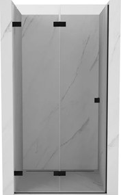 Mexen, Mexen Lunar-F skládací levé sprchové dveře 90 cm, průhledné, černé - 836-090-000-70-00-L
