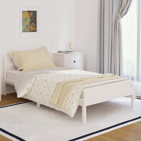 Rám postele masivní borové dřevo 100 x 200 cm bílý