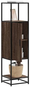 Skříň highboard hnědý dub 35,5x35x139 cm kompozit a kov