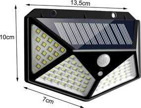Verk Group Solární lampa 100 led se soumrakovým senzorem pohybu