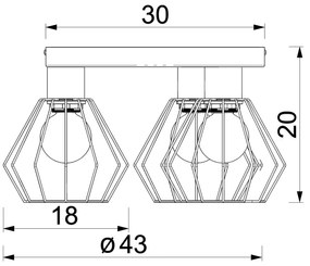 Bodové svítidlo LETI 3xE27/15W/230V černá