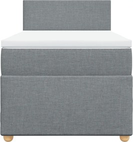 Box spring postel s matrací světle šedá 80 x 200 cm textil 3286500
