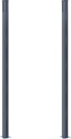 Plotové sloupky tmavě šedé 2 ks 185 cm hliník 148986