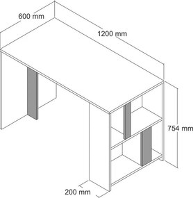 Pracovní stůl Lima Walnut