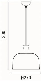 Lustr na lanku SIMPLO 1xE27/15W/230V černá pr. 27 cm