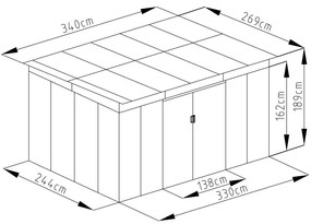 G21 Zahradní domek G21 GRAH 915 - 340 x 269 cm, antracitový G21-6390095