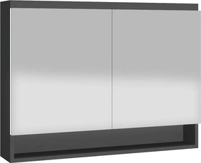 Koupelnová skříňka se zrcadlem 80 x 15 x 60 cm MDF antracitová 331536