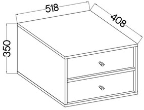 TOKYO 4 c | noční stolek 801 | 51,8 cm | černá grafit/zlatá