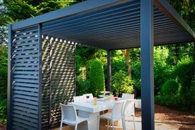 Outdoor Creations Hliníkovo-ocelová pergola s vyčnívajícImi lamelami ALUSTEEL 300x400cm 4 stojky Barva: Antracit RAL 7015