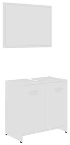 3dílný set koupelnového nábytku - s vysokou skříní - dřevotříska | bílý