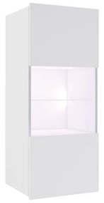 Závěsná vitrína prosklená Bralani BR05, Barva: černá / černá lesk, Osvětlení: osvětlení LED - bílé