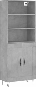 Skříň highboard betonově šedá 69,5x34x180 cm kompozitní dřevo 3189953